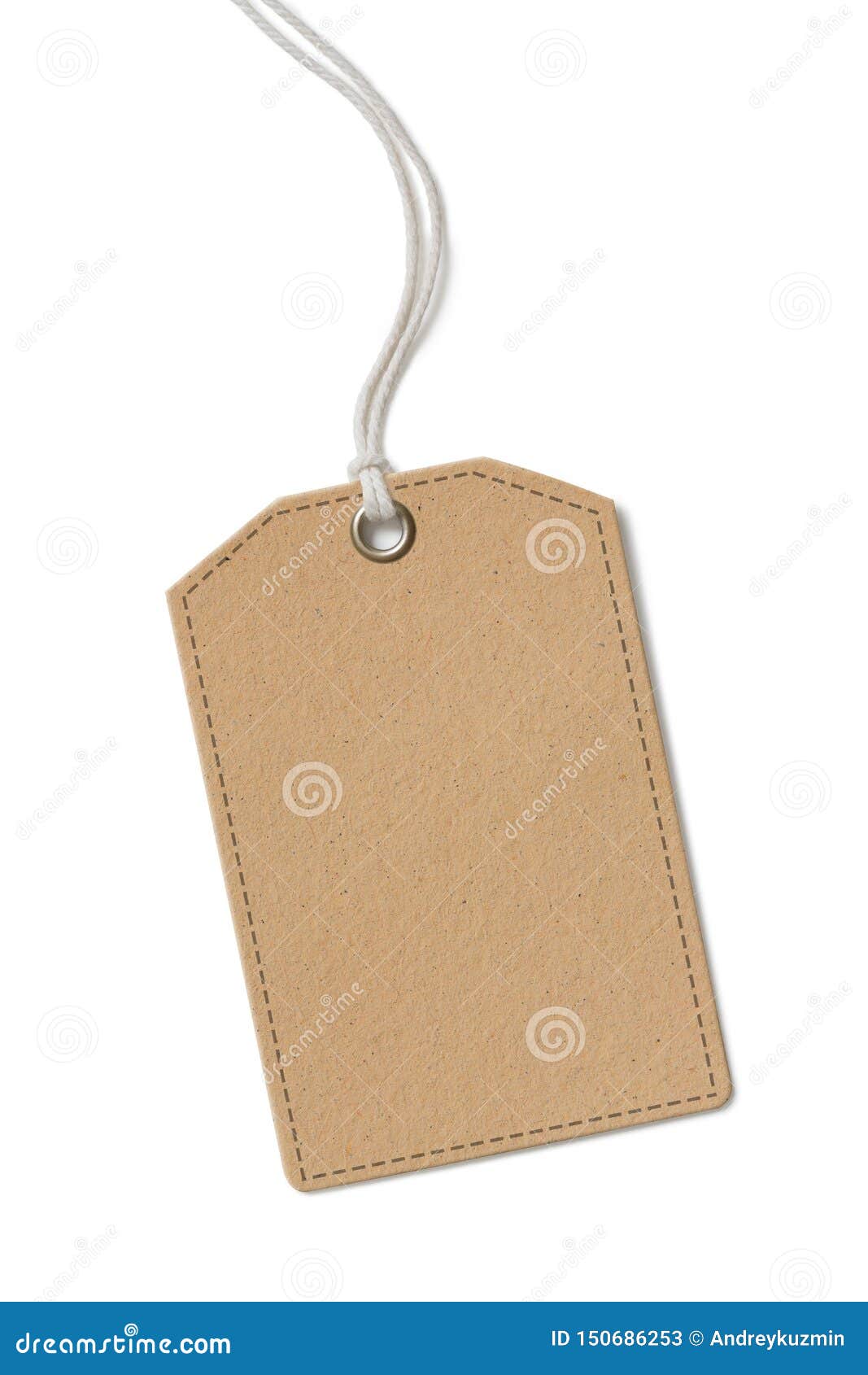 Blank Brown Paper Label or Cloth Tag Isolated Stock Image - Image of ...