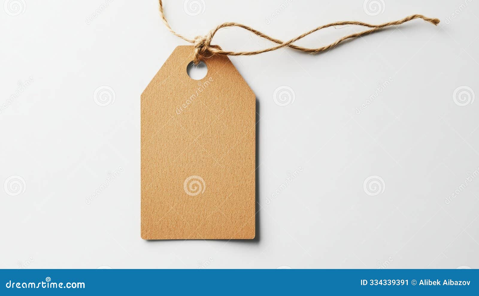 Blank Brown Price Tag on String for Retail and Craft Projects Stock ...