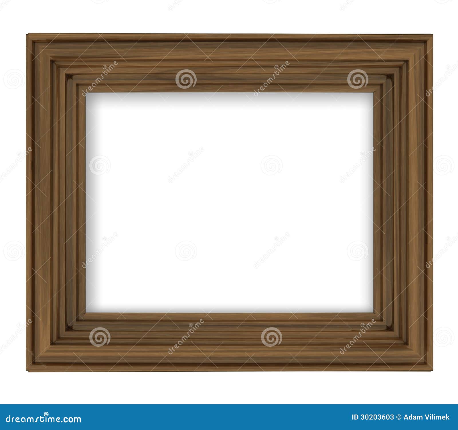Blank Brown Wooden Decorative Rectangular Frame Stock Illustration ...