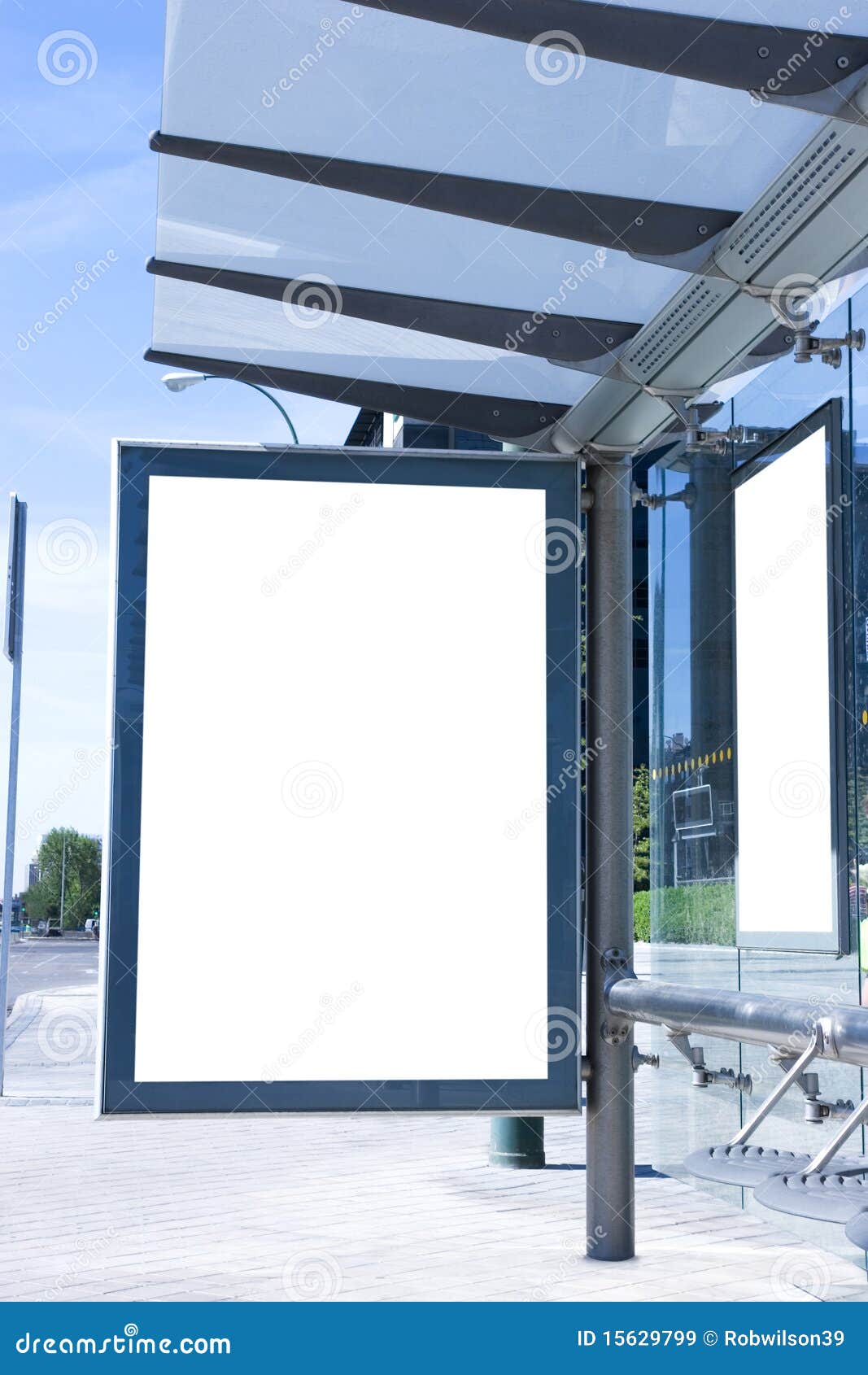 Blank bus stop billboard stock image. Image of riding - 15629799