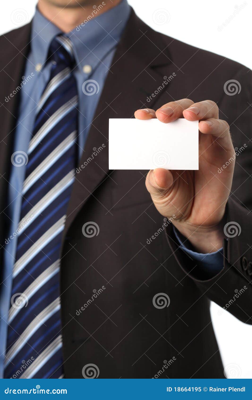 Blank Business Card in a Hand Stock Image - Image of isolated ...