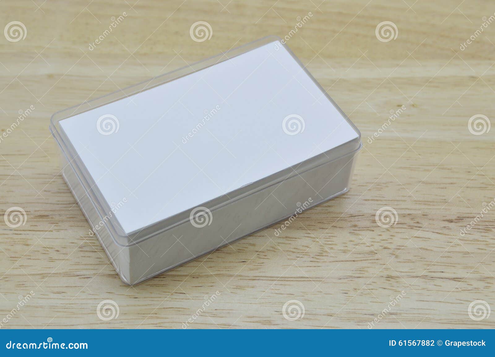 Blank Business Card Inside Box on Wooden Table Stock Photo - Image of ...