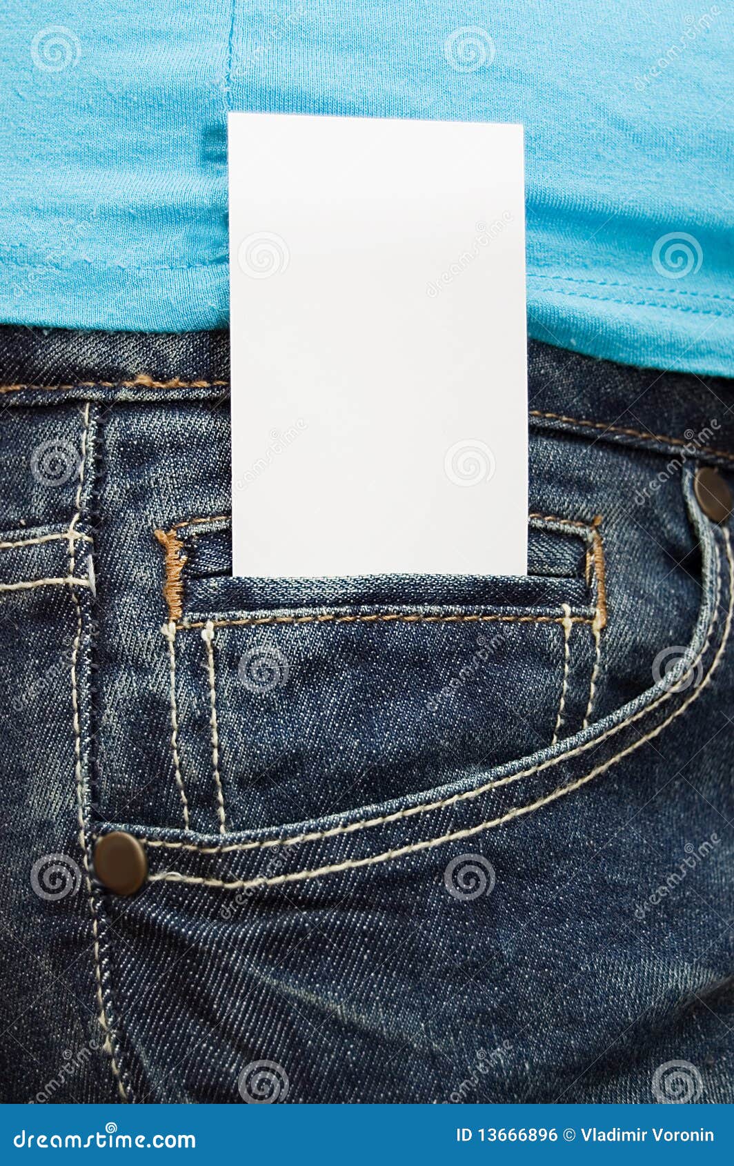 Blank Business Card in Jeans Pocket Stock Photo - Image of blank, mark ...
