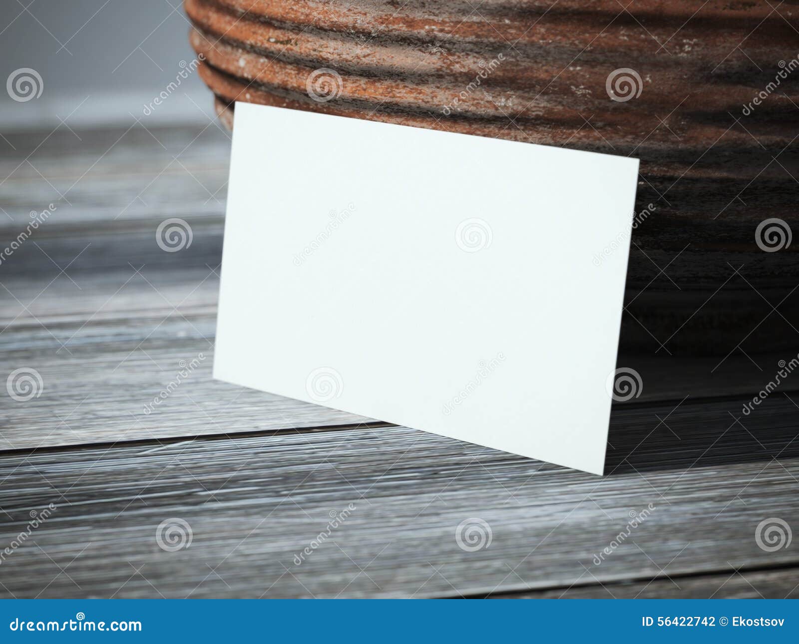 Blank Business Card on the Table Stock Photo - Image of document, empty ...