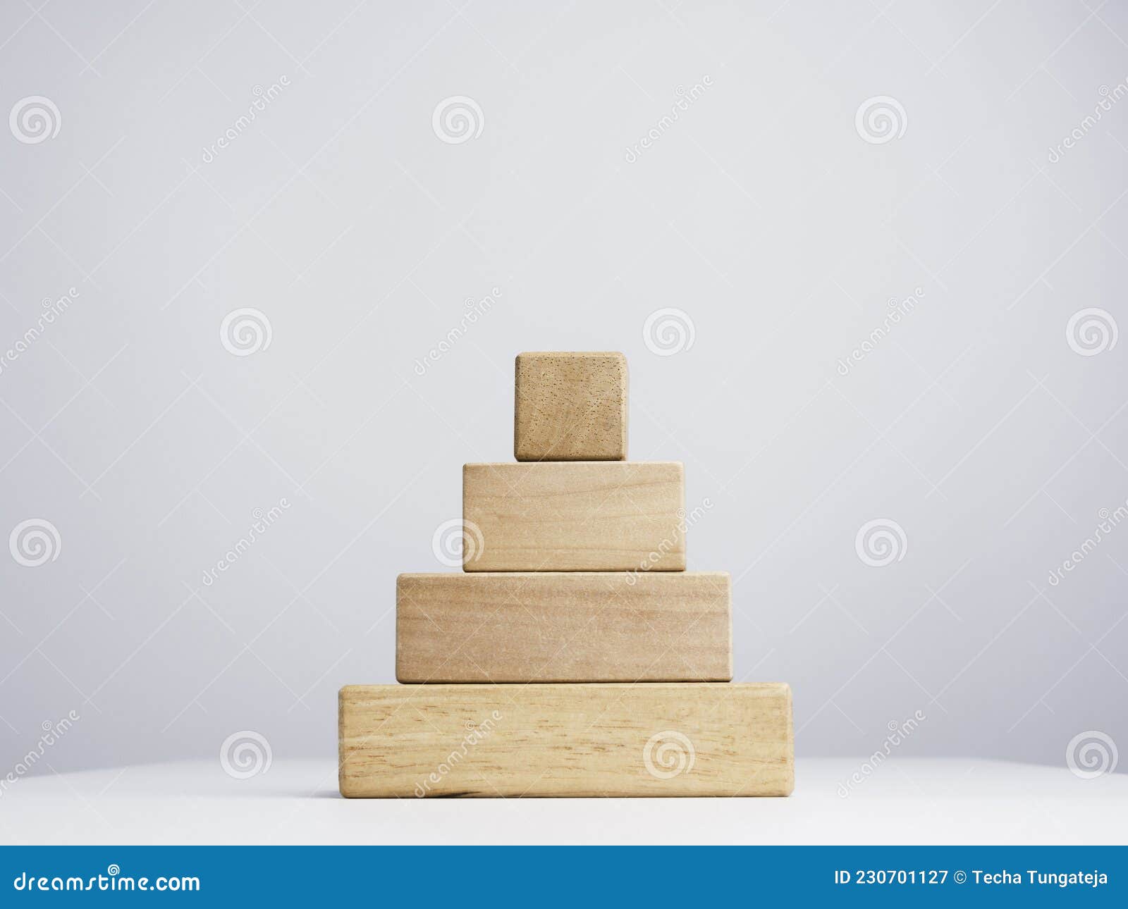 Blank Business Chart Steps Made By Stack Of Wooden Cube Blocks Royalty ...