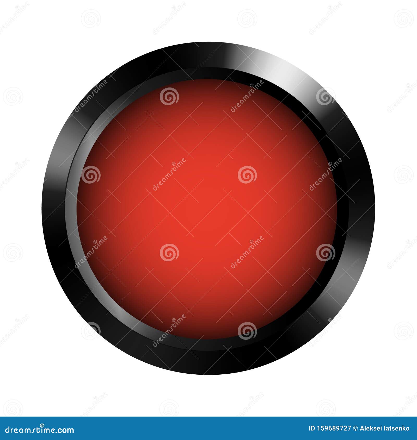 Blank Button Red Icon Metal Frame Isolated Vector Stock Vector ...