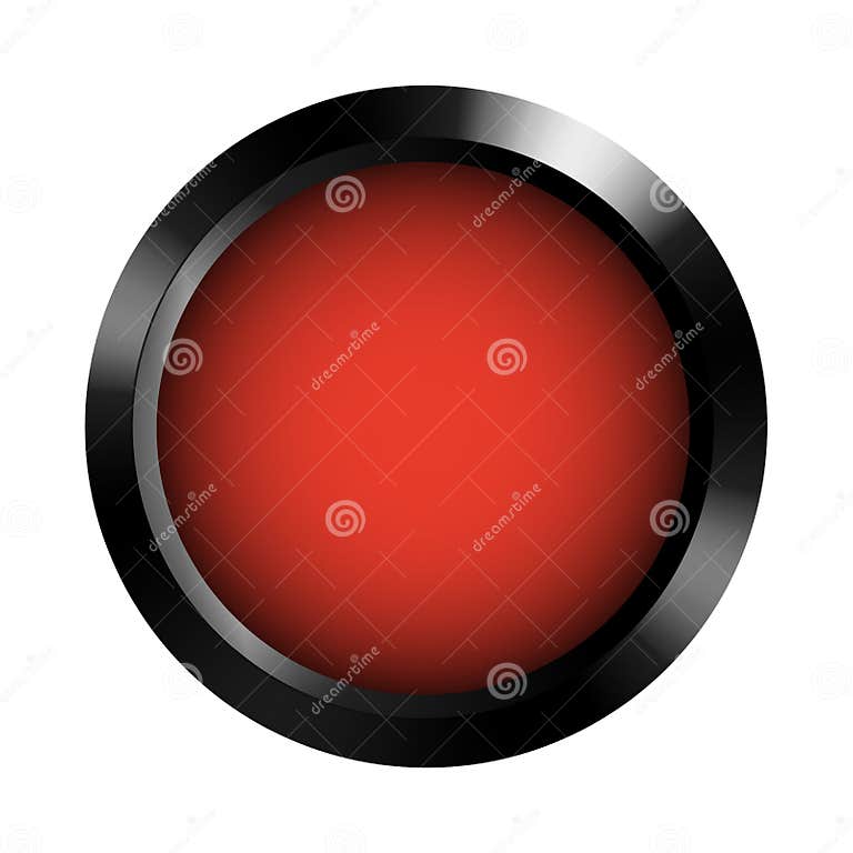 Blank Button Red Icon Metal Frame Isolated Vector Stock Vector ...