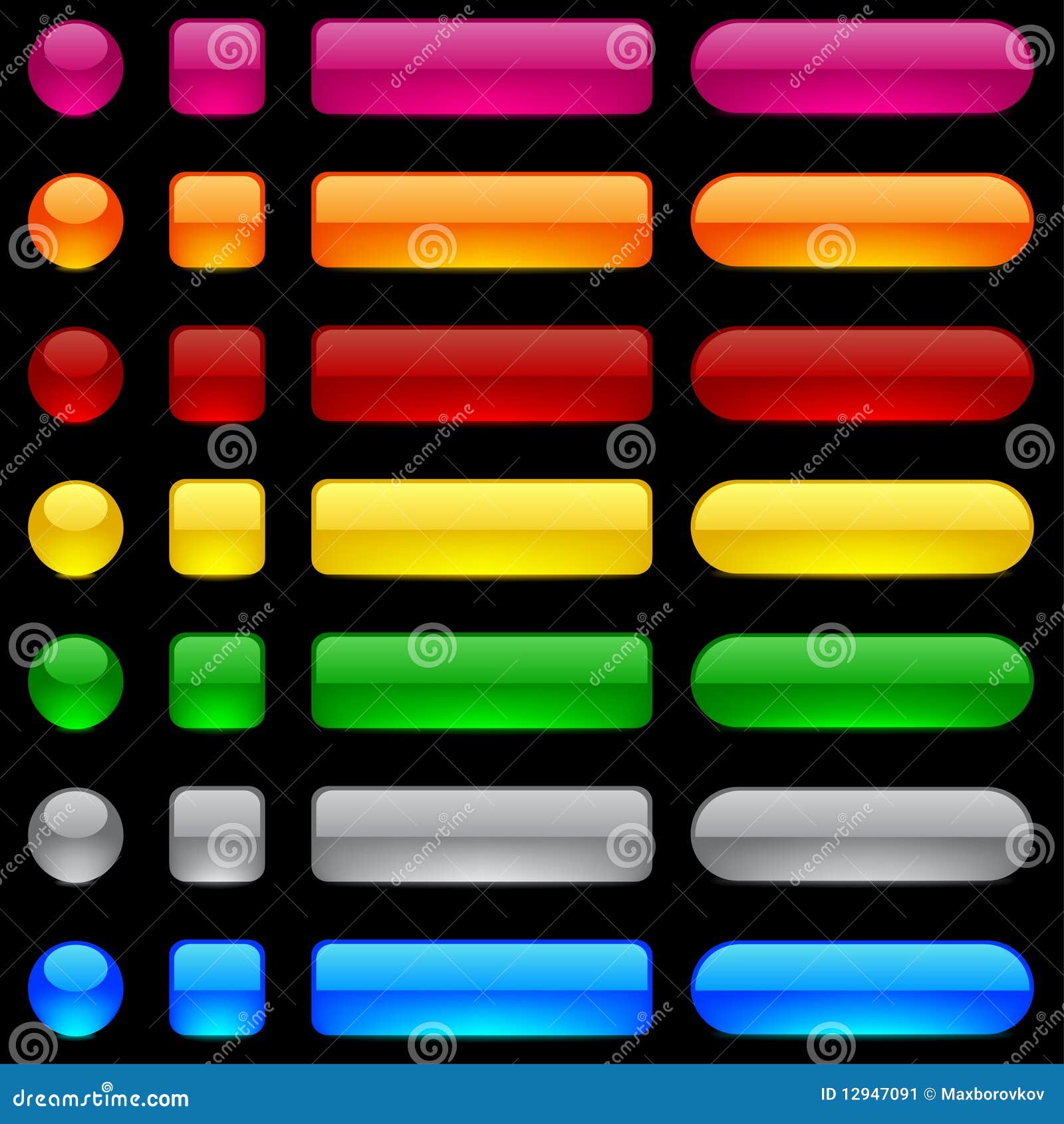 Blank buttons. stock vector. Illustration of bright, shadow - 12947091