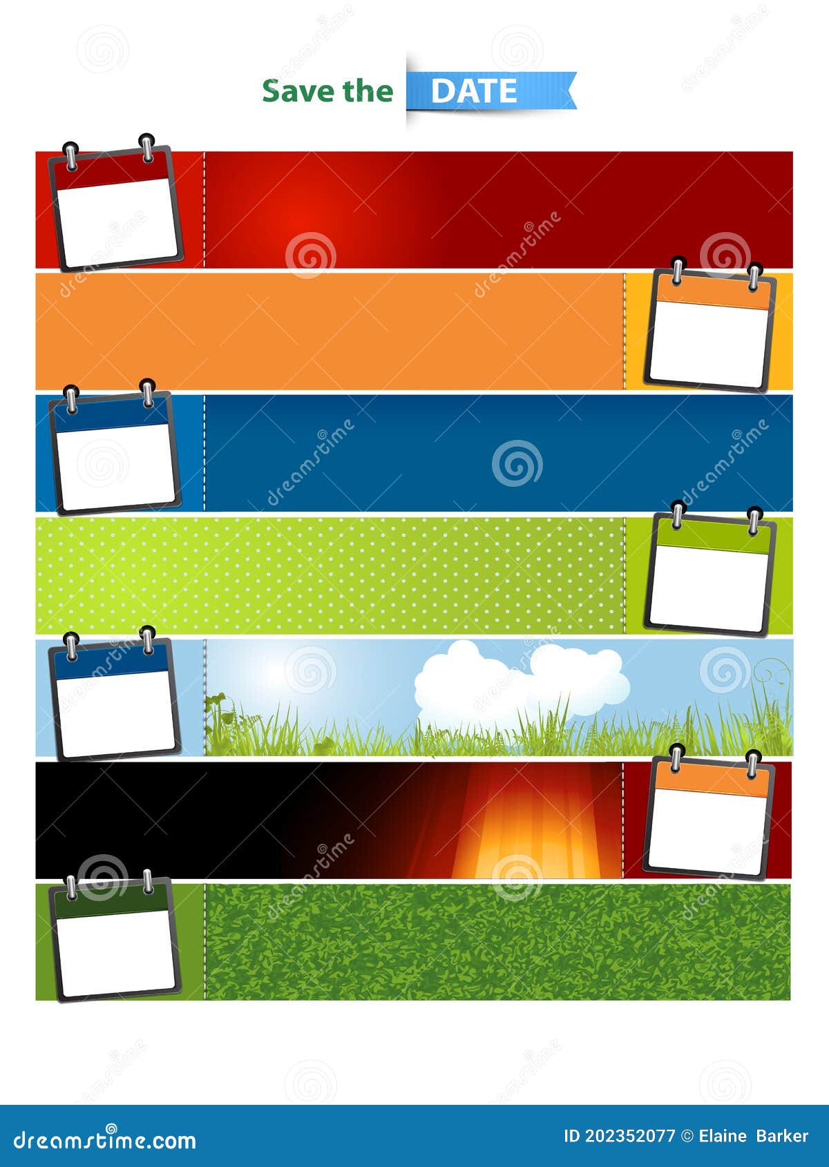 Blank Calendar Banners Background Stock Vector - Illustration of dots ...