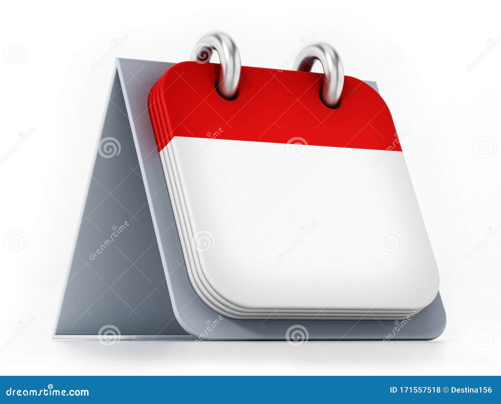 Blank Calendar Isolated on White Background. 3D Illustration Stock ...