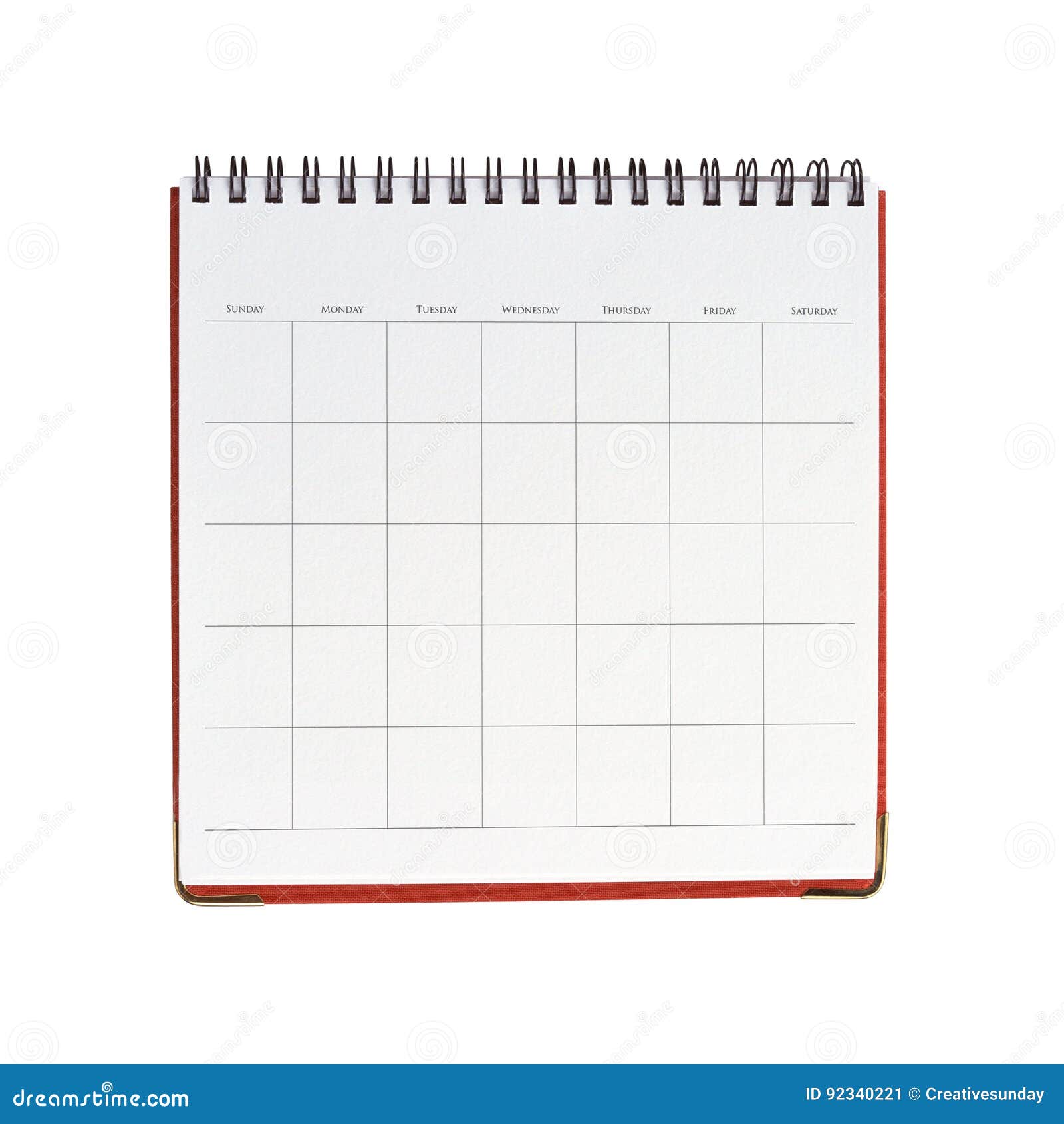 Blank calendar stock image. Image of copy, monday, date - 92340221
