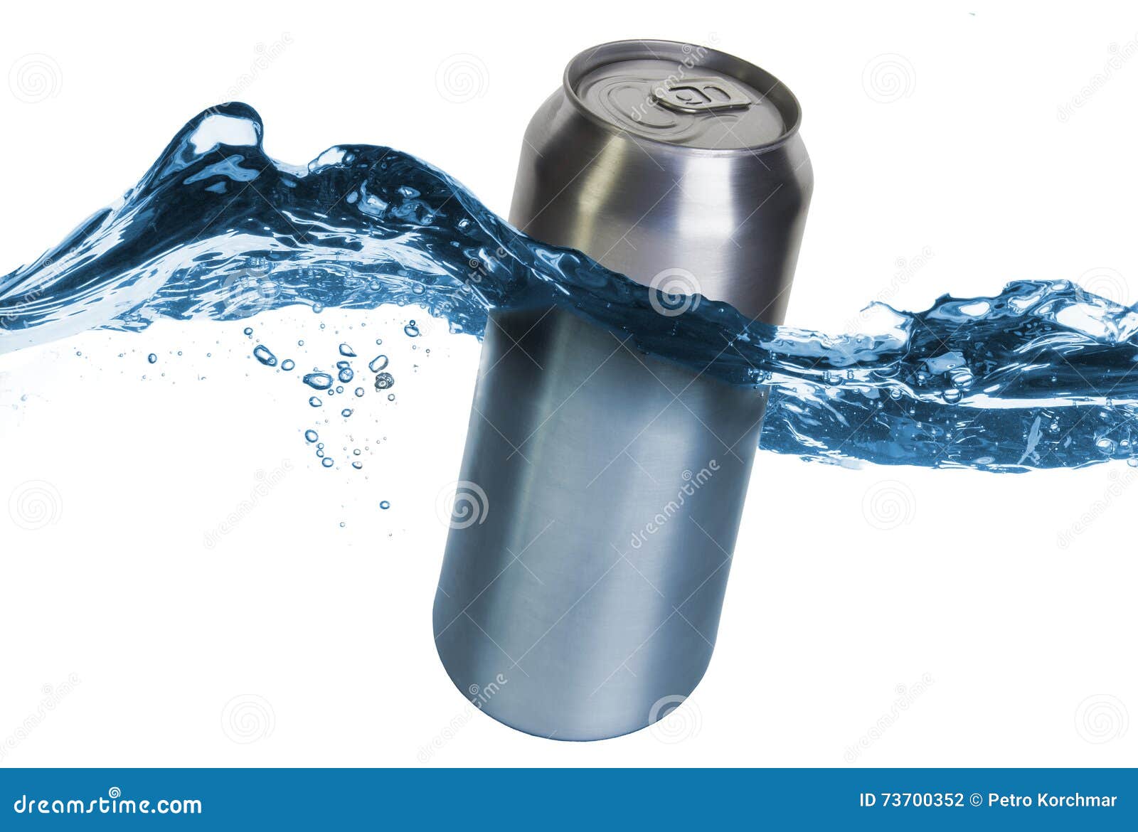 Blank Can Dropped into Water Stock Photo - Image of cold, blue: 73700352
