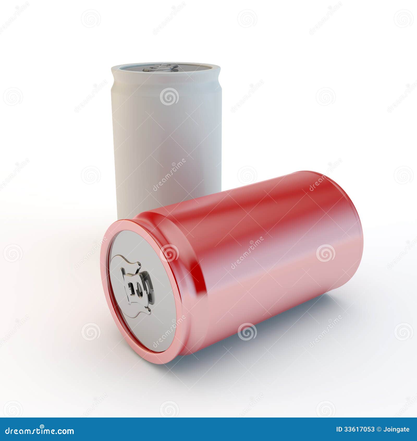 2 Blank Cans Side View on a White Background Stock Image - Image of ...