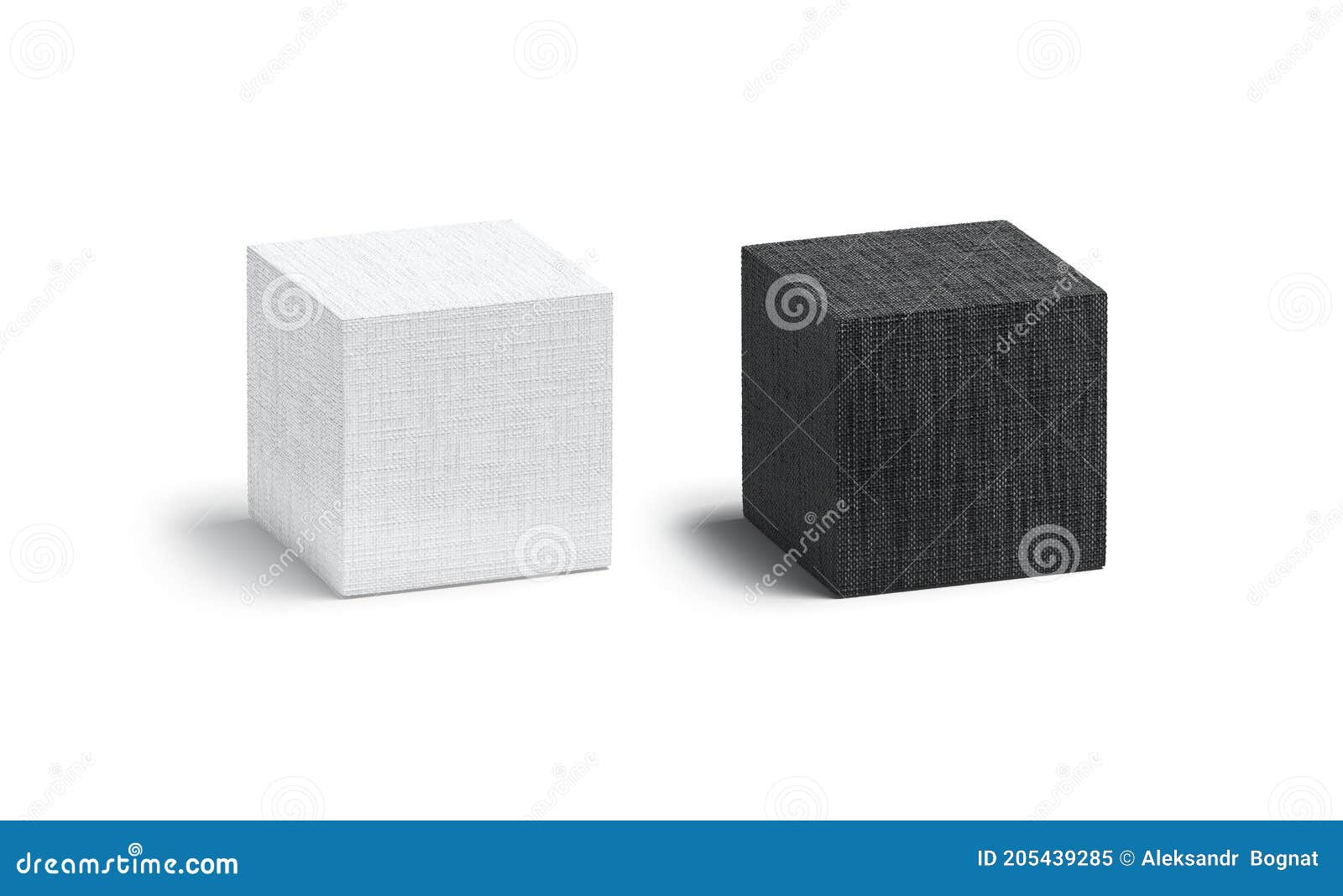 Blank Canvas Black and White Cube Mock Up Set Stock Illustration ...