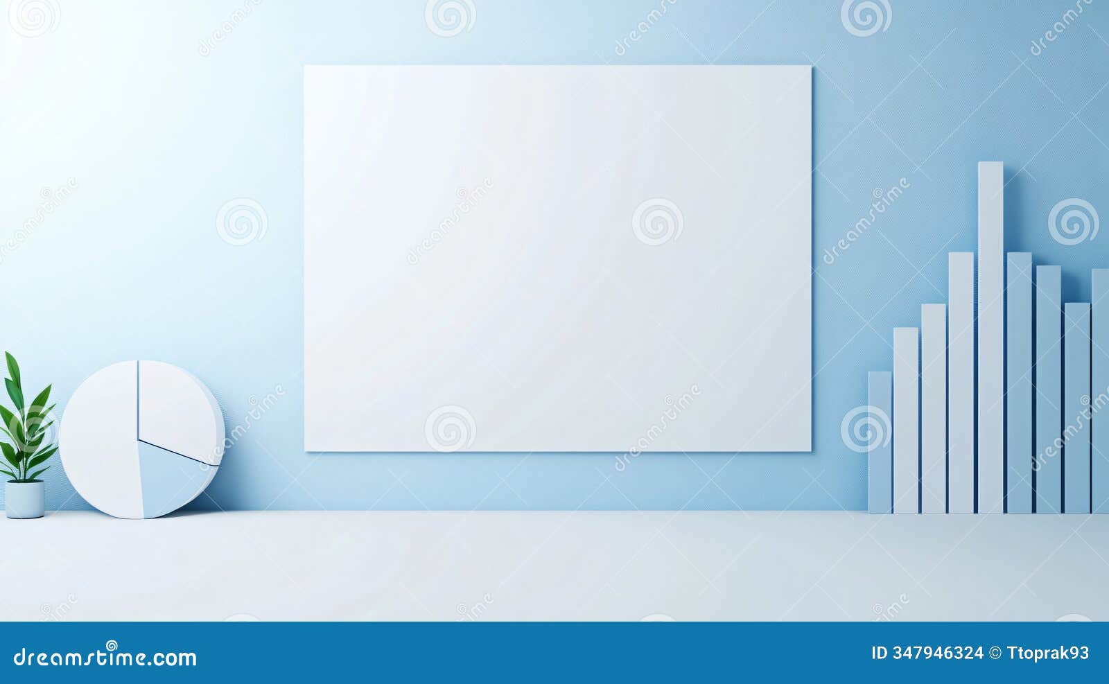 Blank Canvas and Growth Chart in a Modern Workspace Stock Illustration ...