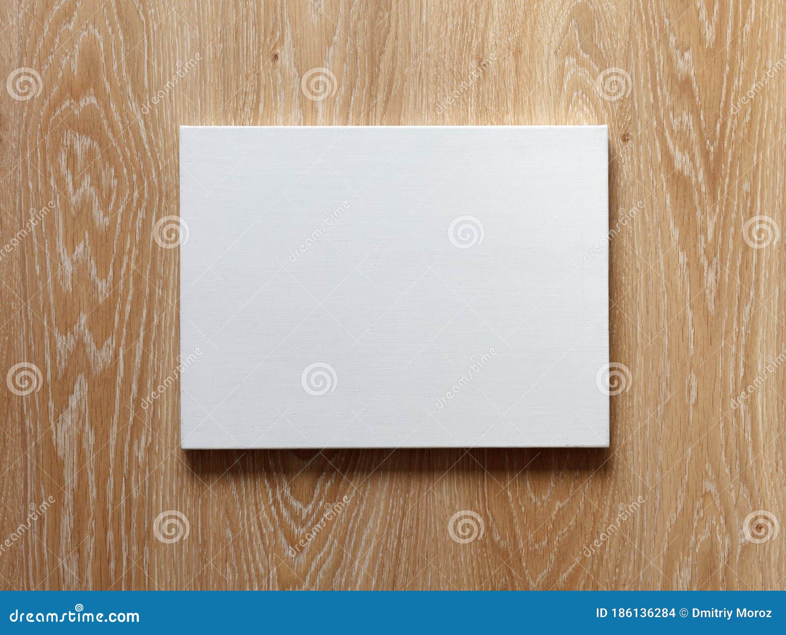 Blank Canvas on Wooden Wall Stock Photo - Image of rectangular ...
