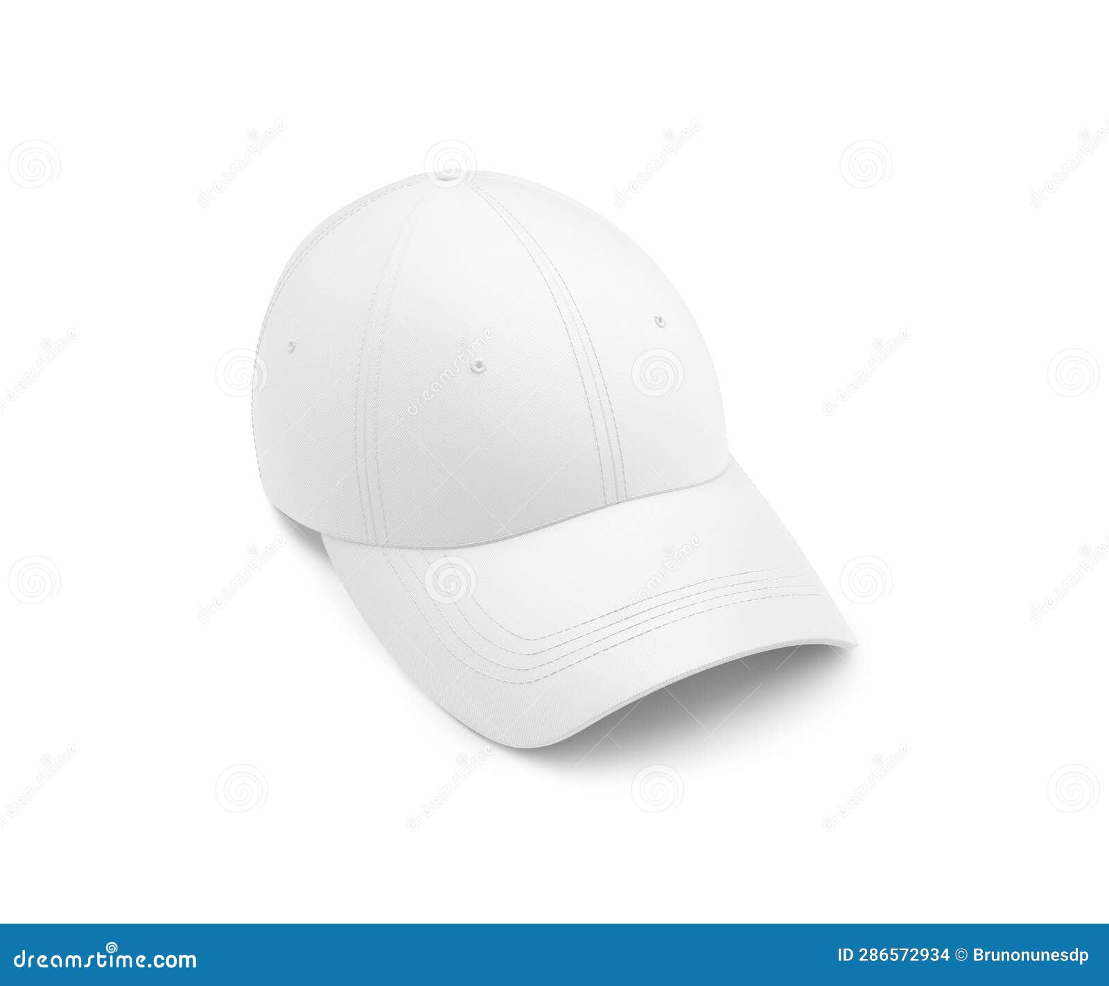 Blank Cap White Mockup Front View, Isolated on a White Background Stock ...