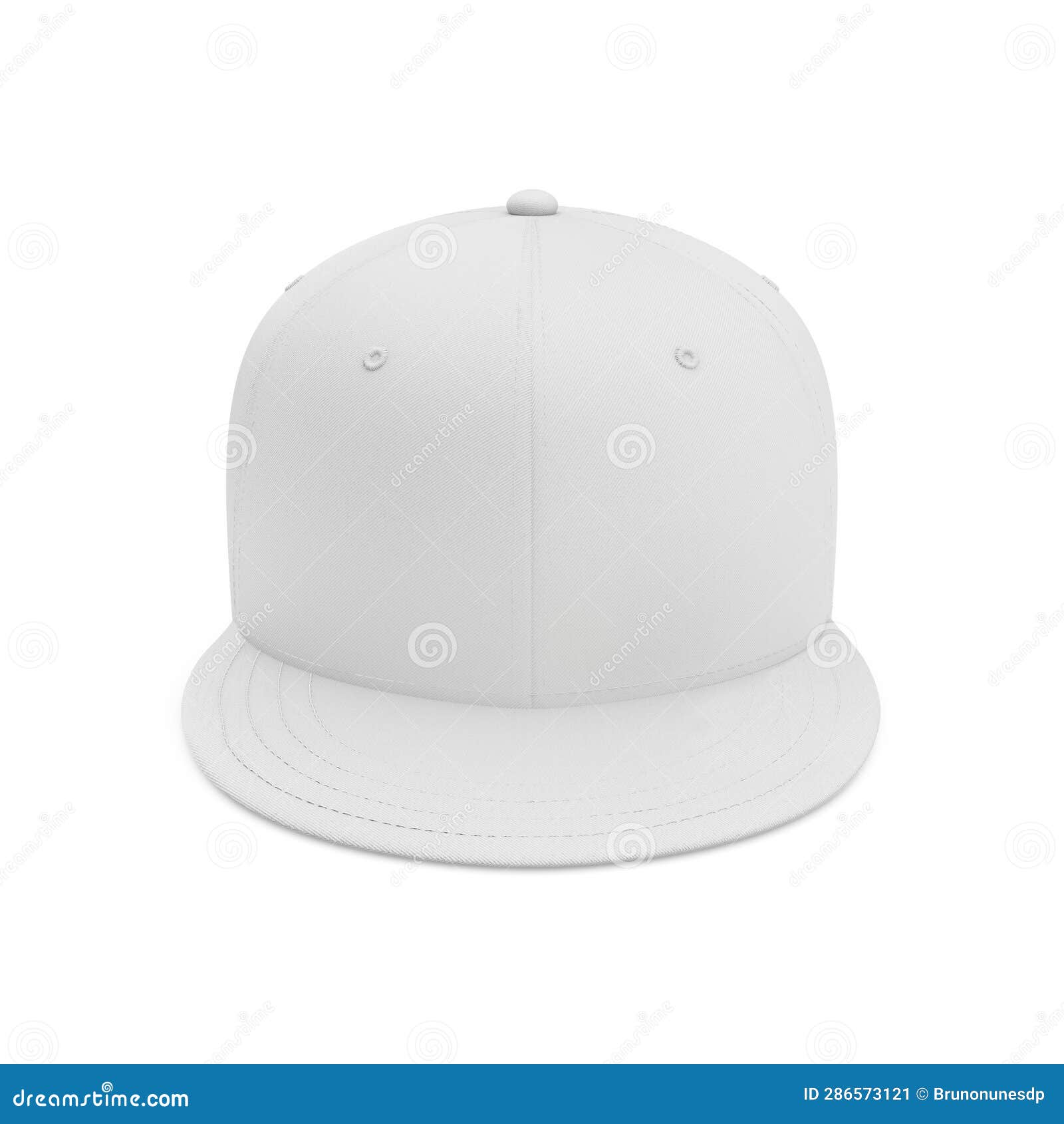 Blank Cap White Mockup Front View, Isolated on a White Background Stock ...