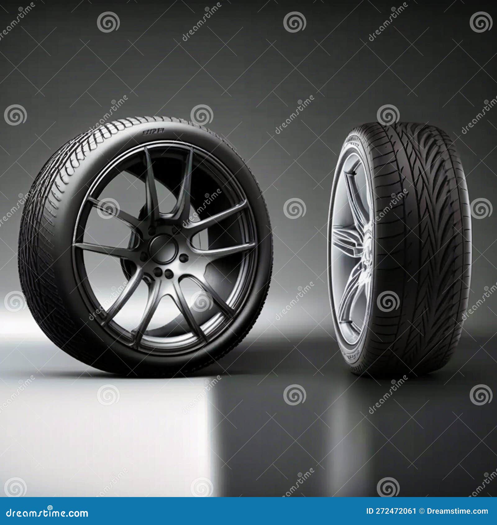Blank Car Tire Mockup Template Front and Back View, Generative AI Stock ...