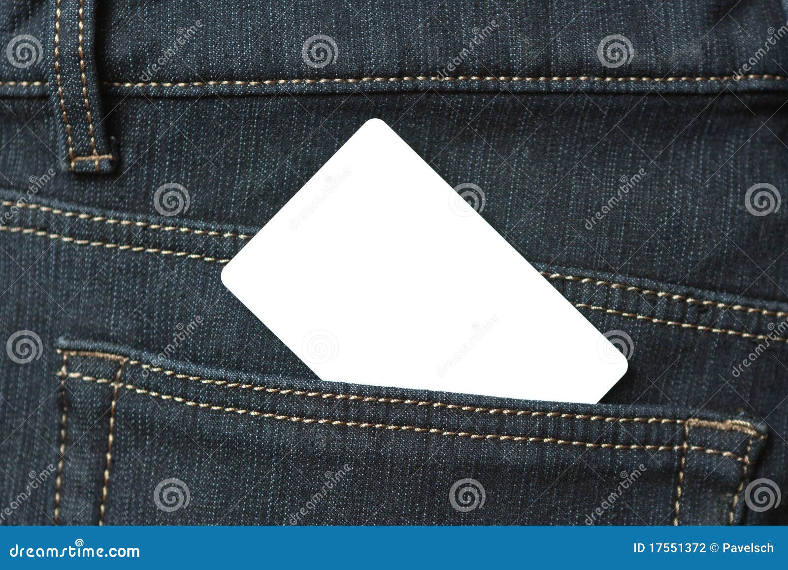 Blank Card in the Back Pocket of Jeans Stock Photo - Image of textile ...