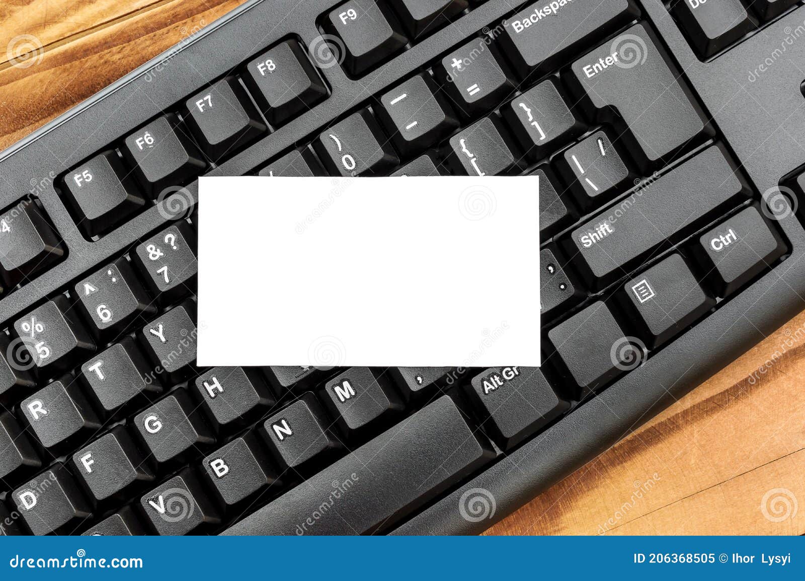 Blank Card on the Black Keyboard. Space for Text Stock Image - Image of ...