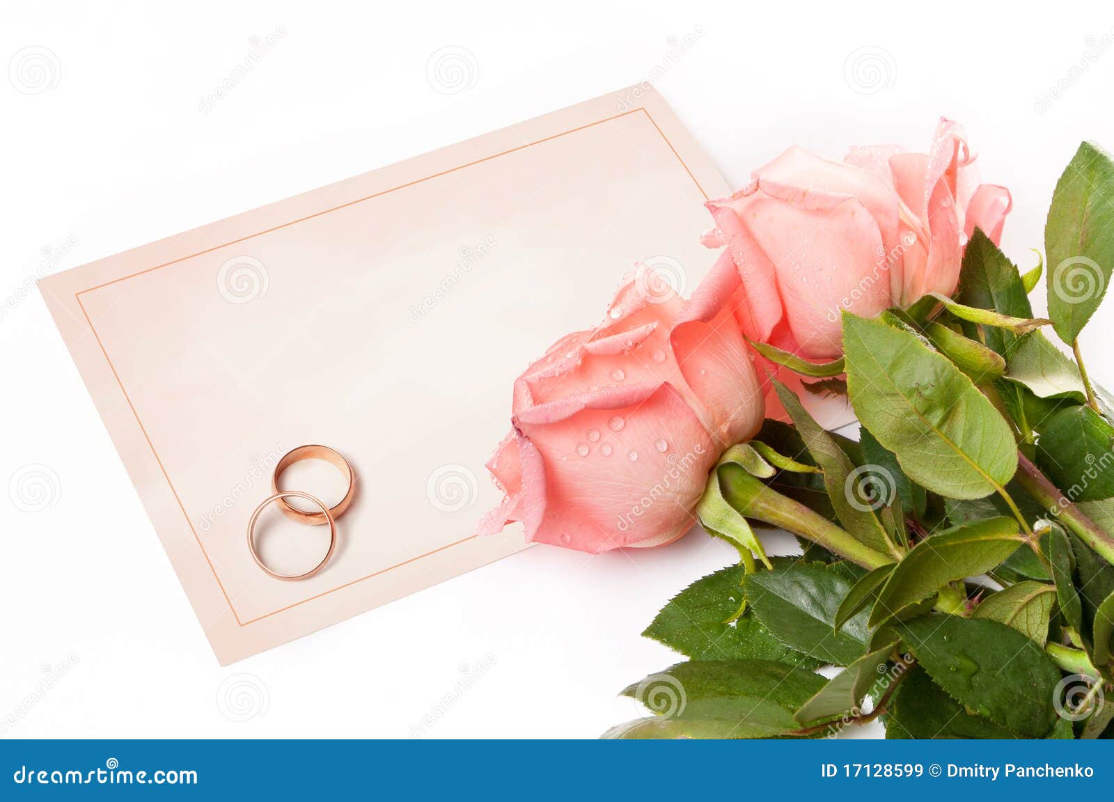 Blank Card for Congratulations with Roses and Ring Stock Image - Image ...