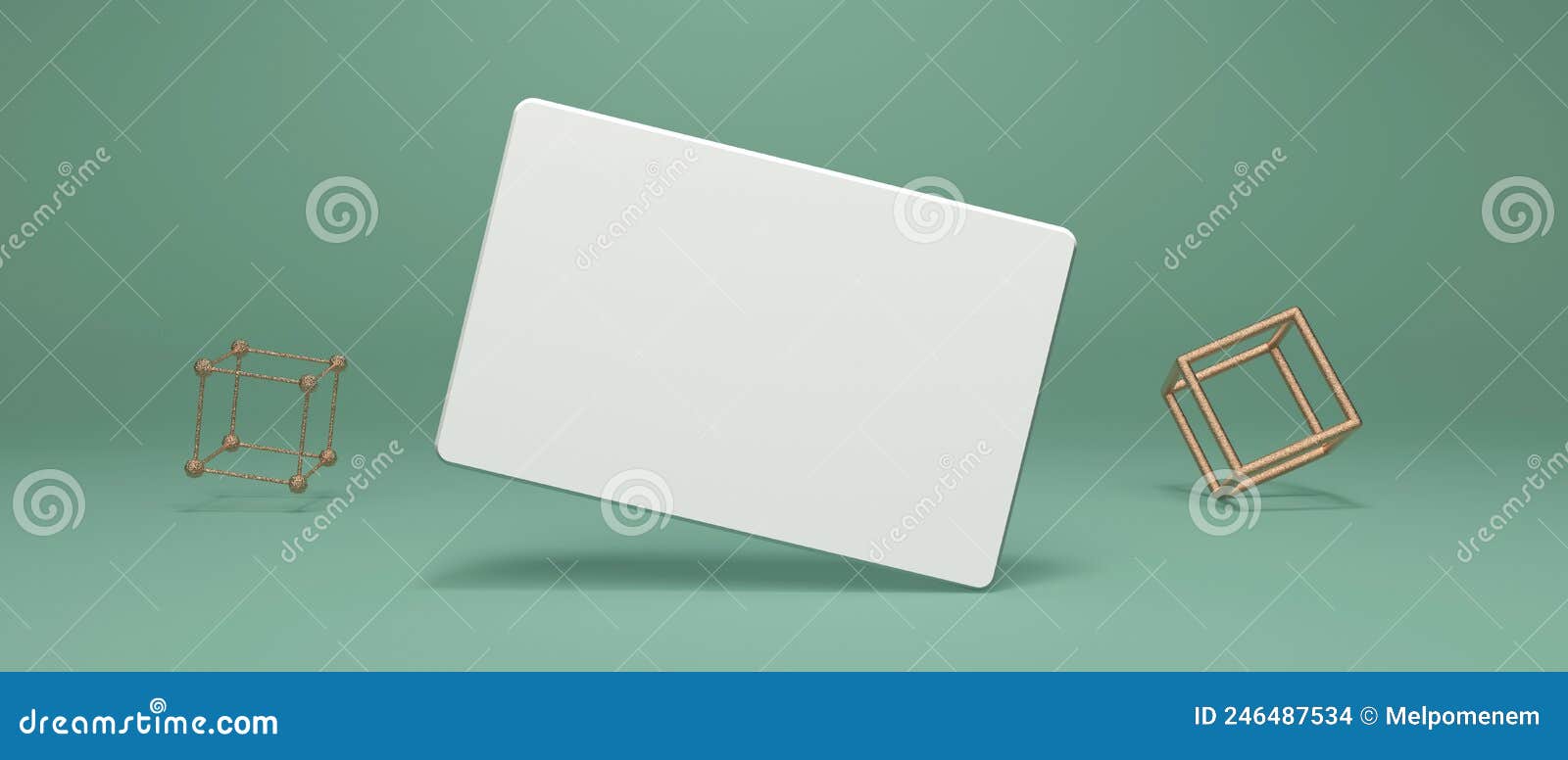 Blank Card Design with Shadow - 3D Render Stock Illustration ...