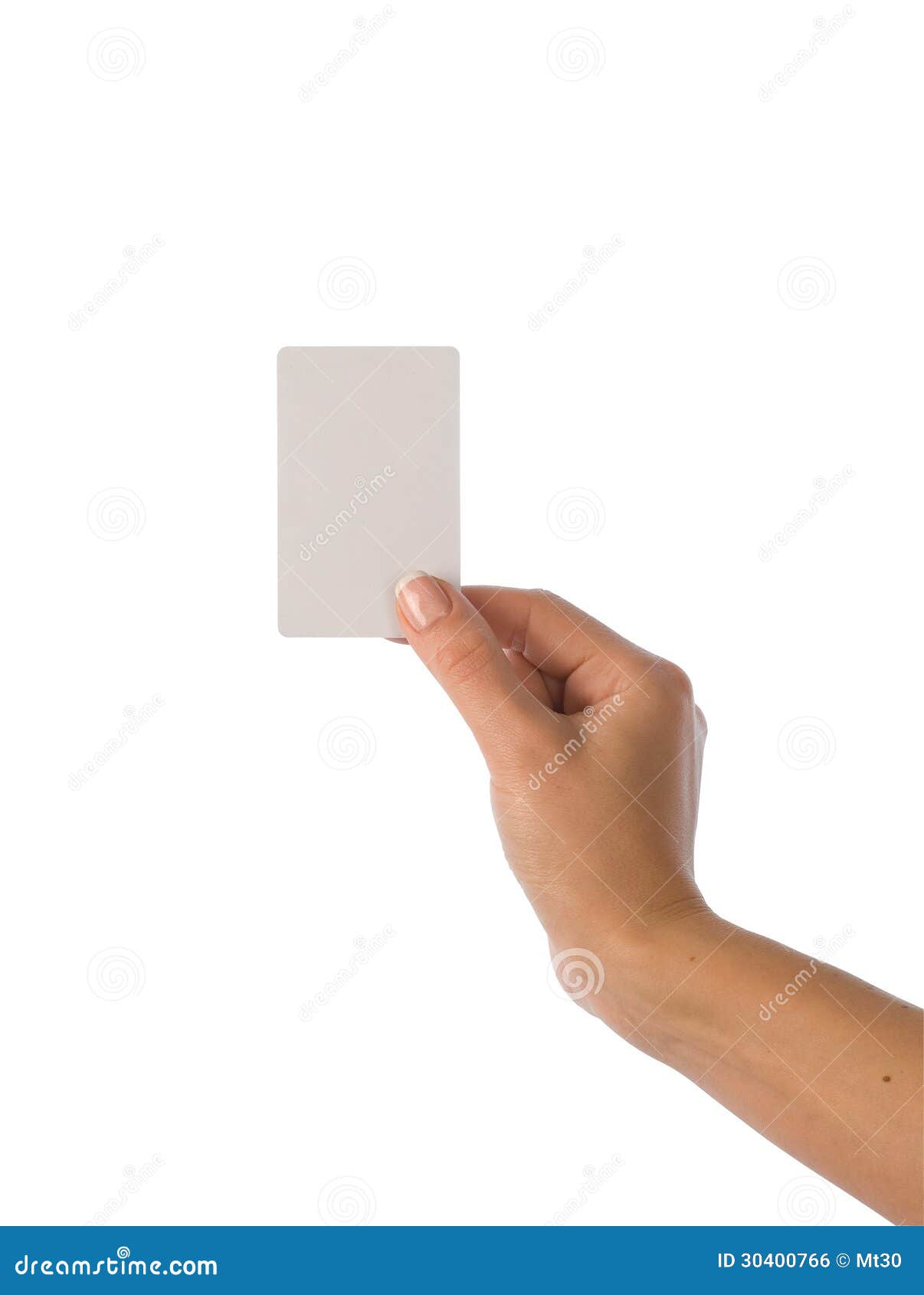 Blank card in a hand stock photo. Image of isolated, hands - 30400766