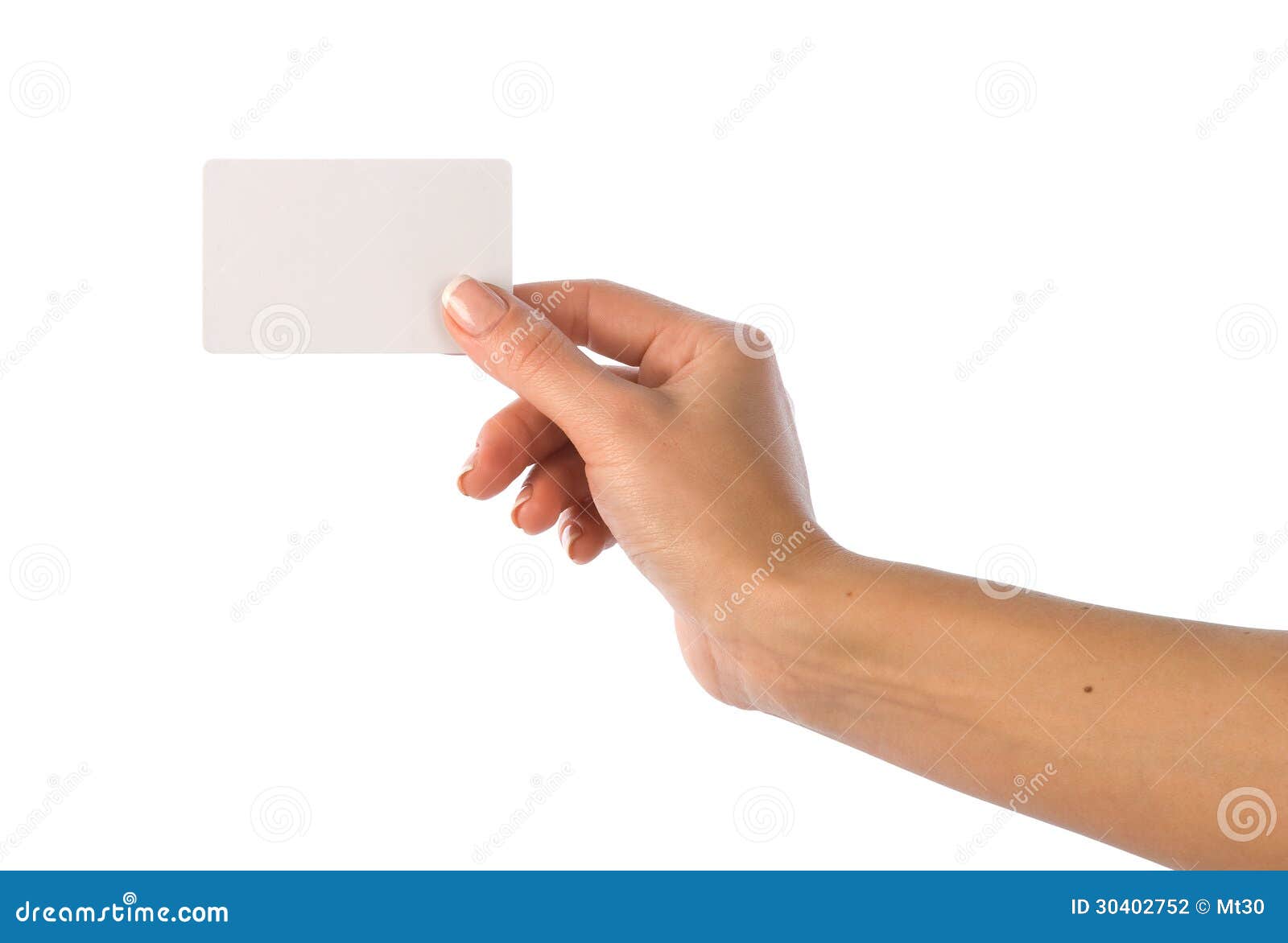Blank card in a hand stock photo. Image of businesswoman - 30402752