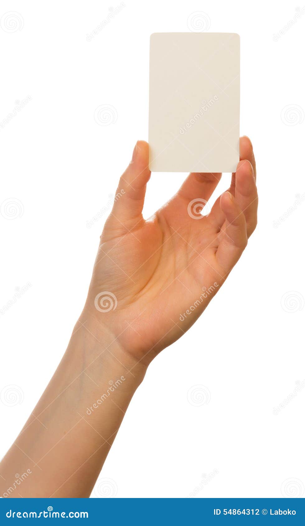 Blank card in hand stock photo. Image of paper, offer - 54864312