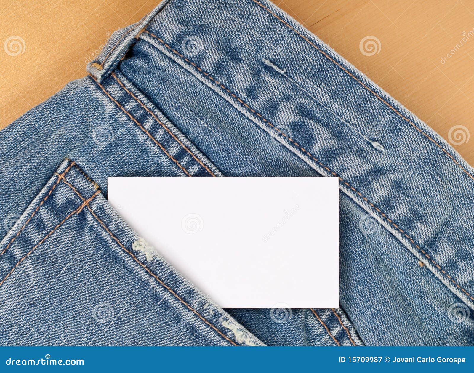 Blank Card in Jean Pocket stock image. Image of card - 15709987