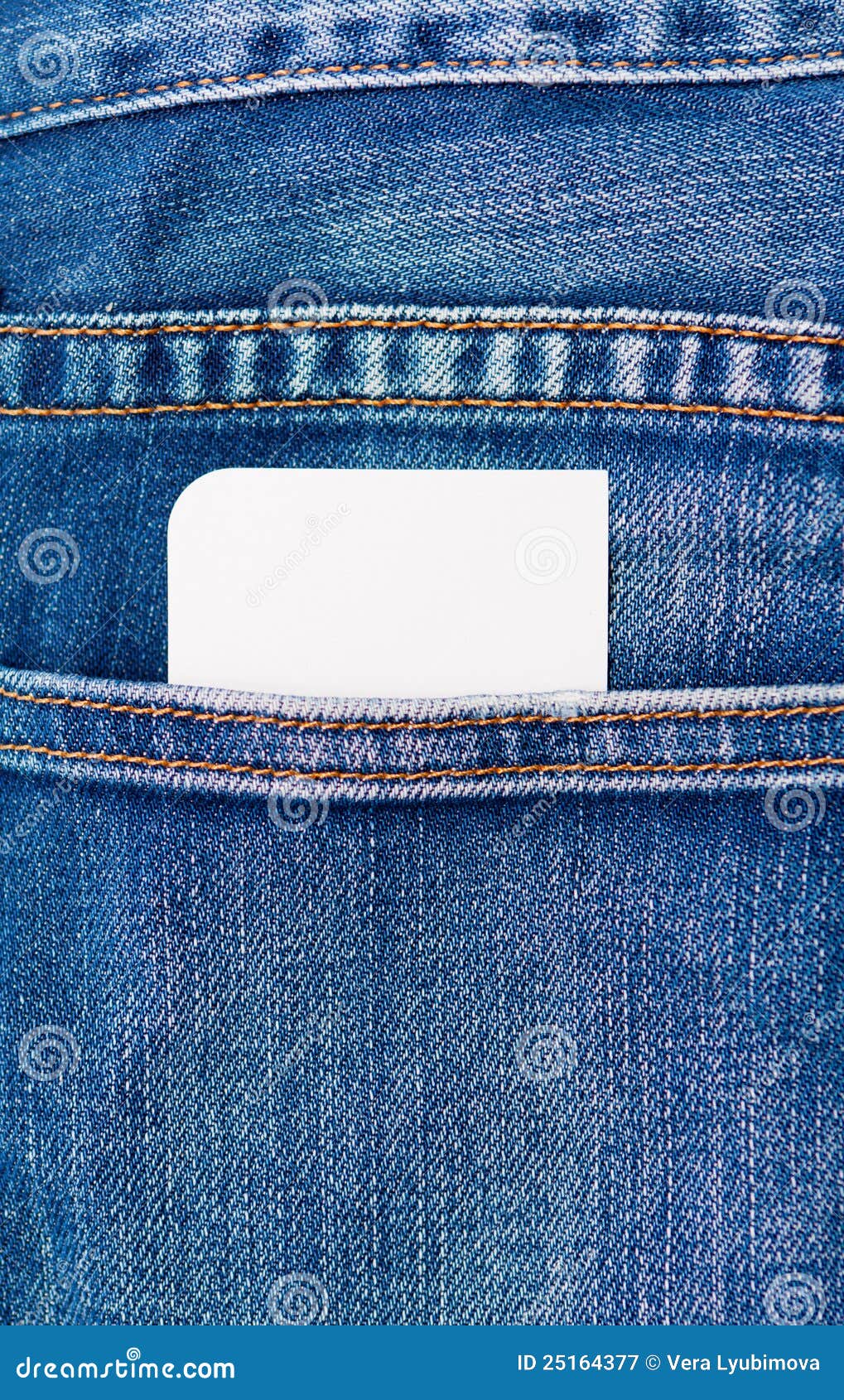 Blank Card In A Jeans Pocket Stock Image - Image of woven, textile ...