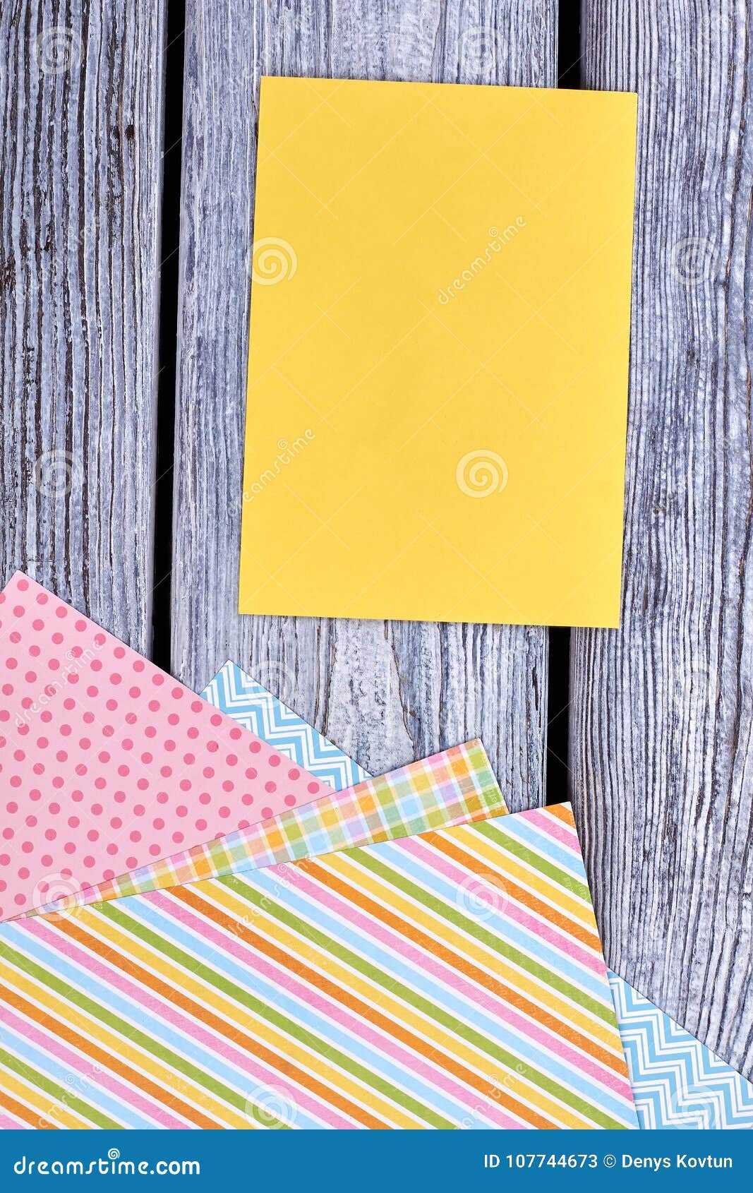 Blank Card and Patterned Paper Sheets. Stock Image - Image of ...