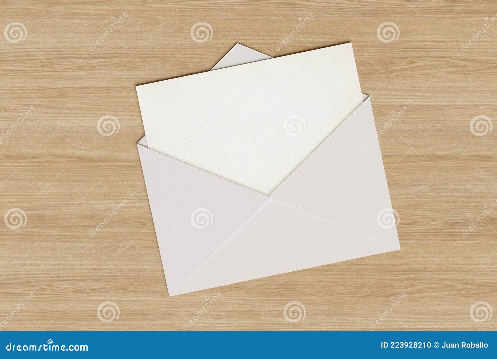 Blank Card Popping Out of an Envelope. 3d Illustration Stock ...
