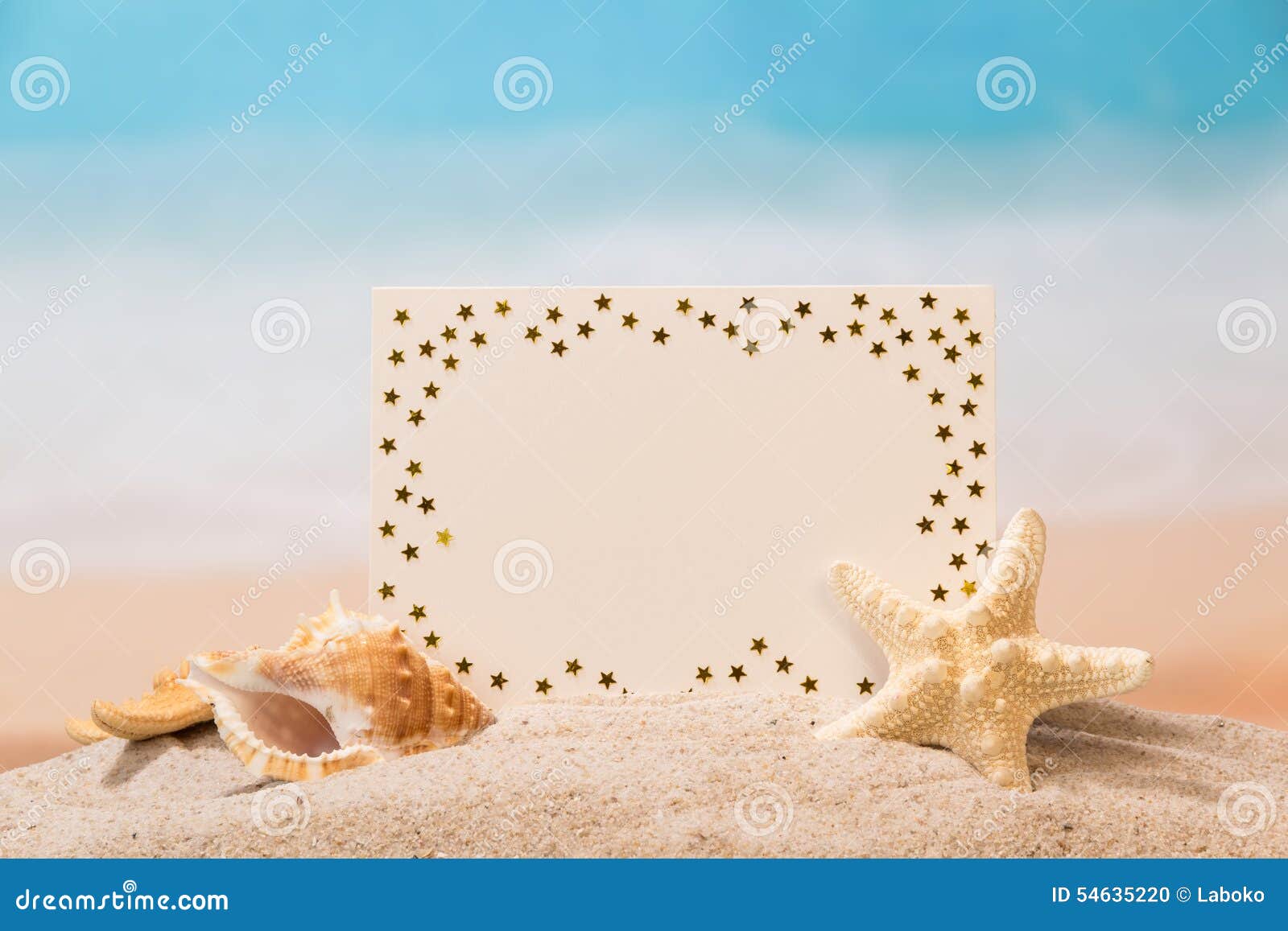 Blank card in sand stock photo. Image of mineral, objects - 54635220