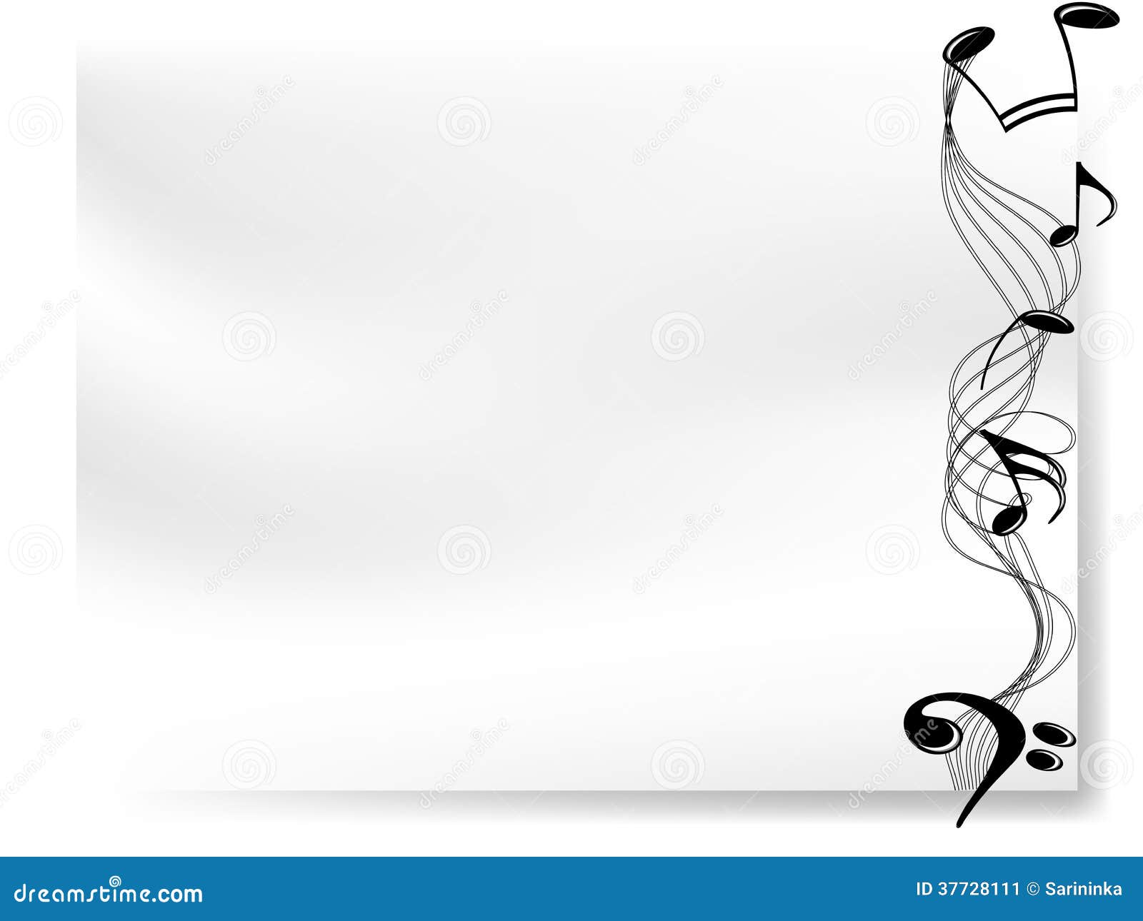 Border Musical Notes With Microphone Vector Illustration ...