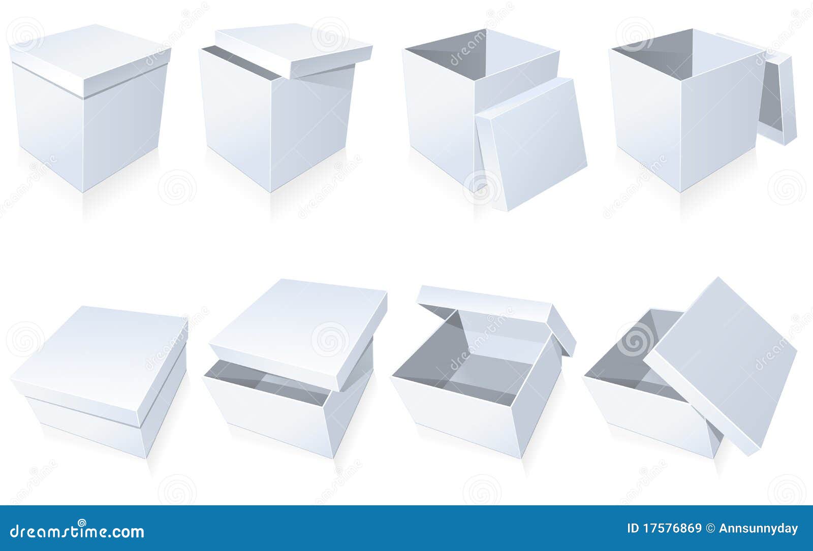 Blank Cardboard Package Boxes Mockup. Box Set. Three Templates, Layout ...