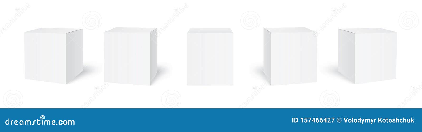 Blank Cardboard Package Boxes Mockup. Box Set. Five Templates, Layout ...