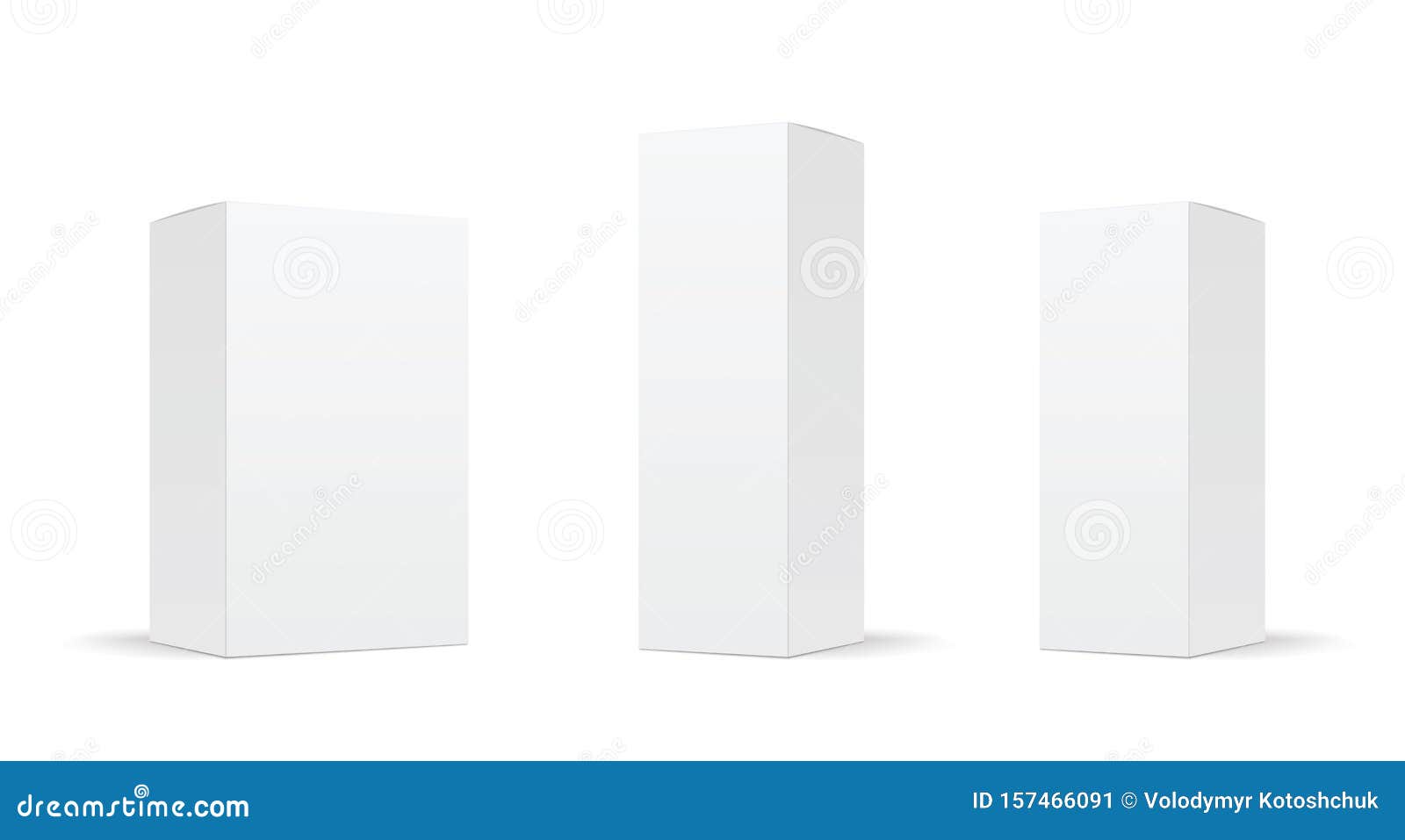 Blank Cardboard Package Boxes Mockup. Box Set. Three Templates, Layout ...
