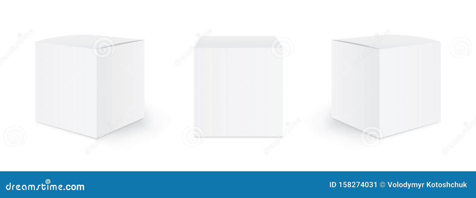 Blank Cardboard Package Boxes Mockup. Box Set Stock Illustration ...