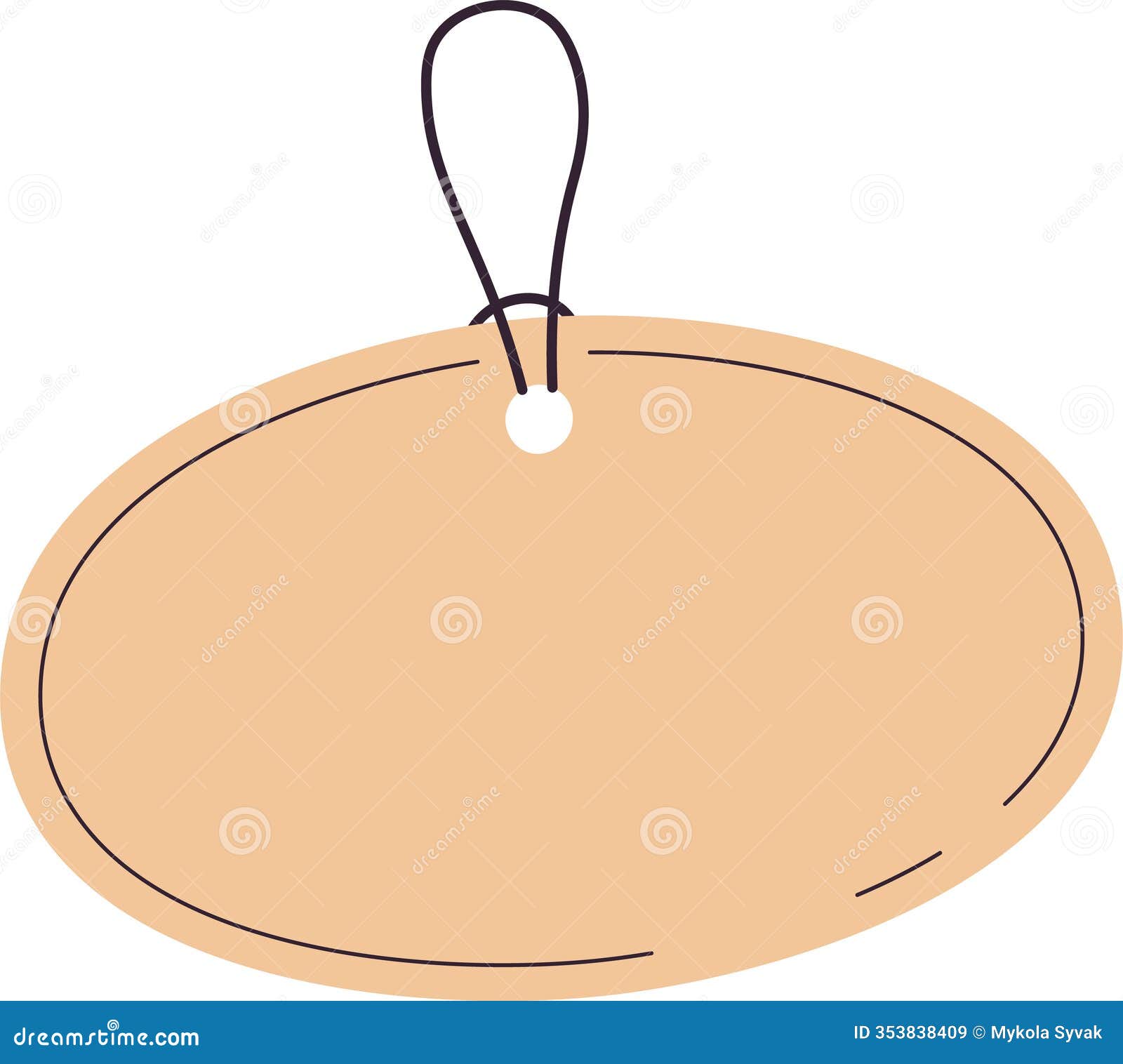 Blank Cardboard Paper Oval Price Tag Stock Illustration - Illustration ...