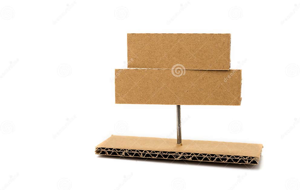Blank Cardboard Sign on a White Background Stock Image - Image of blank ...