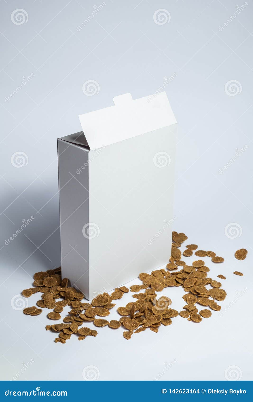 White Generic Cereal Box, Studio Shot Stock Photo - Image of open ...