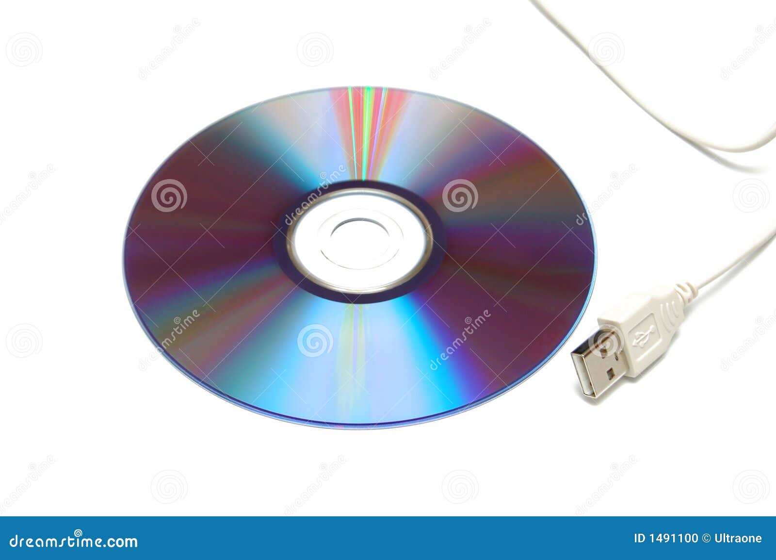 Blank CD-DVD Disk and White USB Cable Stock Photo - Image of isolated ...