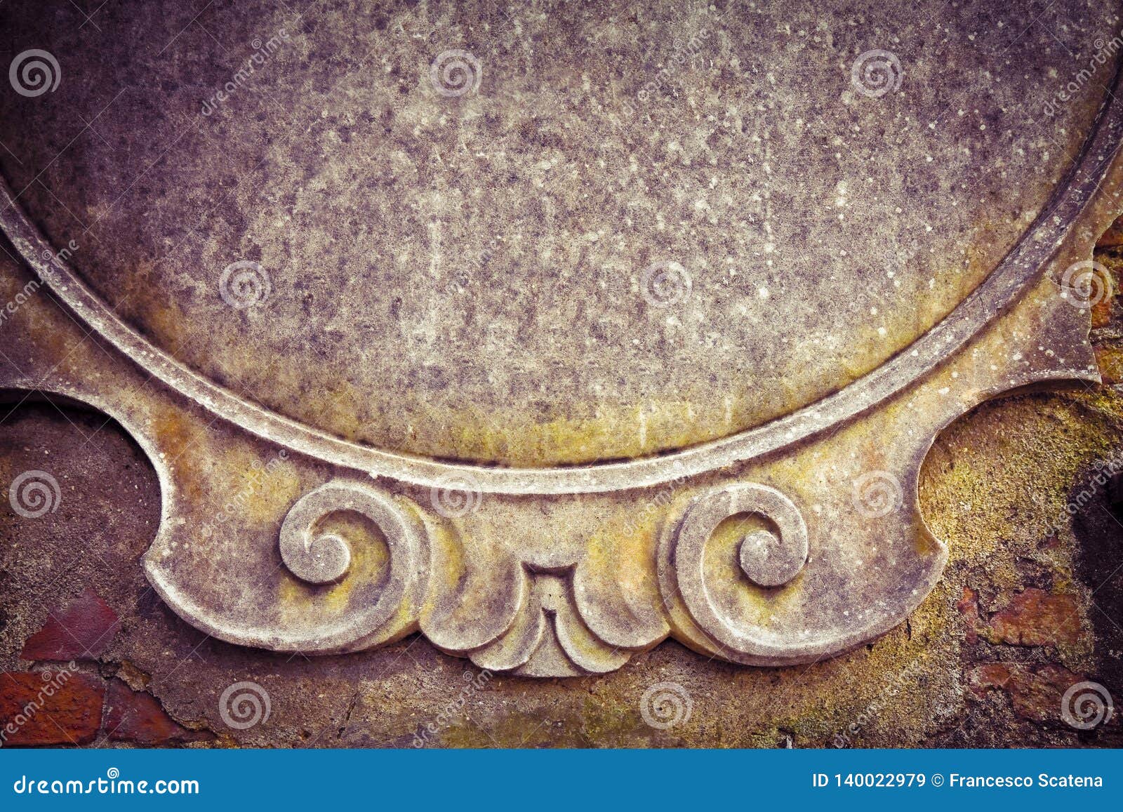 Blank Cement Sign on Stone Wall- Old Sign on Stucco Wall Stock Image ...