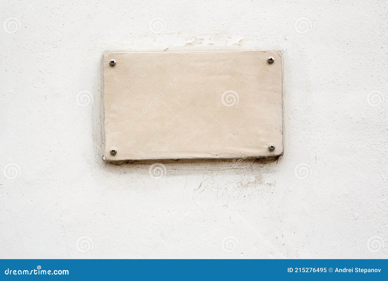 Blank Ceramic Sign on White Wall Background Stock Image - Image of text ...
