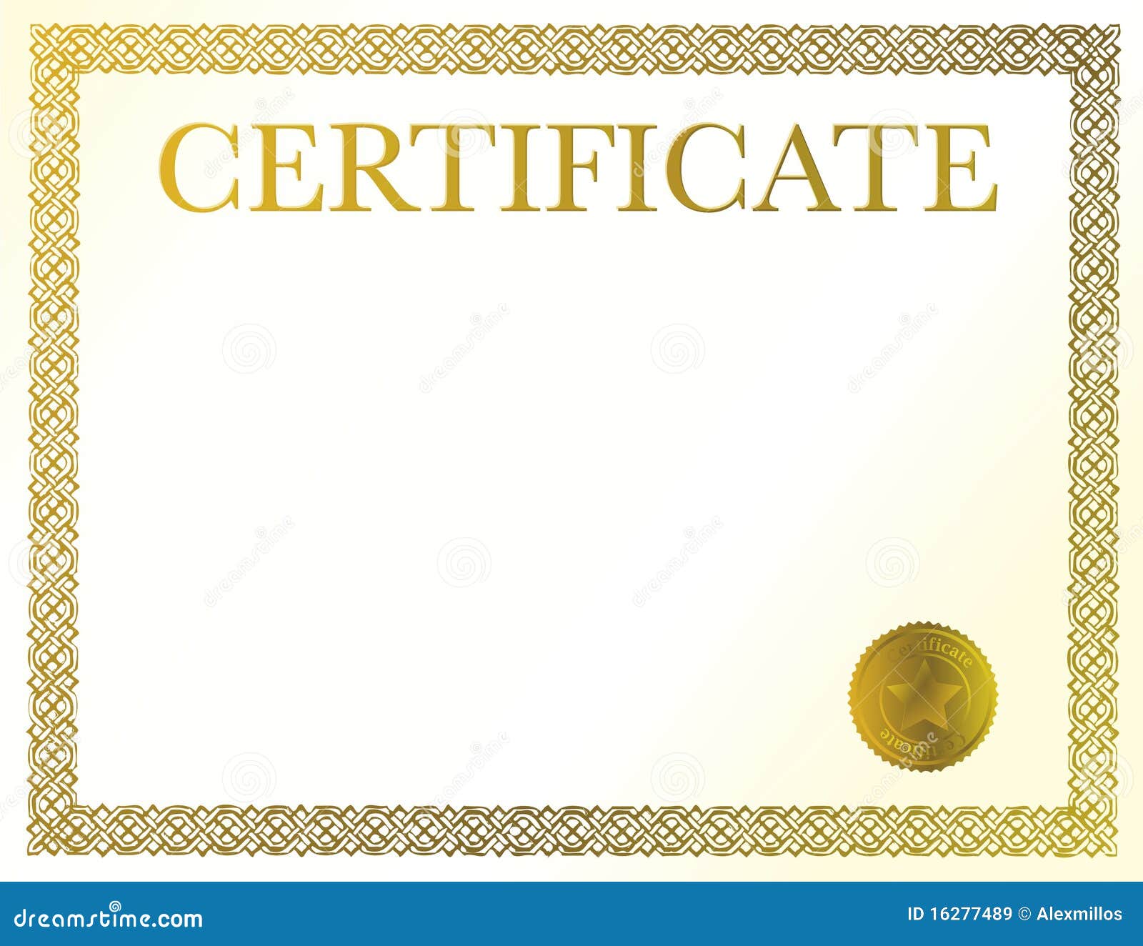 Blank Certificate Royalty Free Stock Images - Image: 16277489