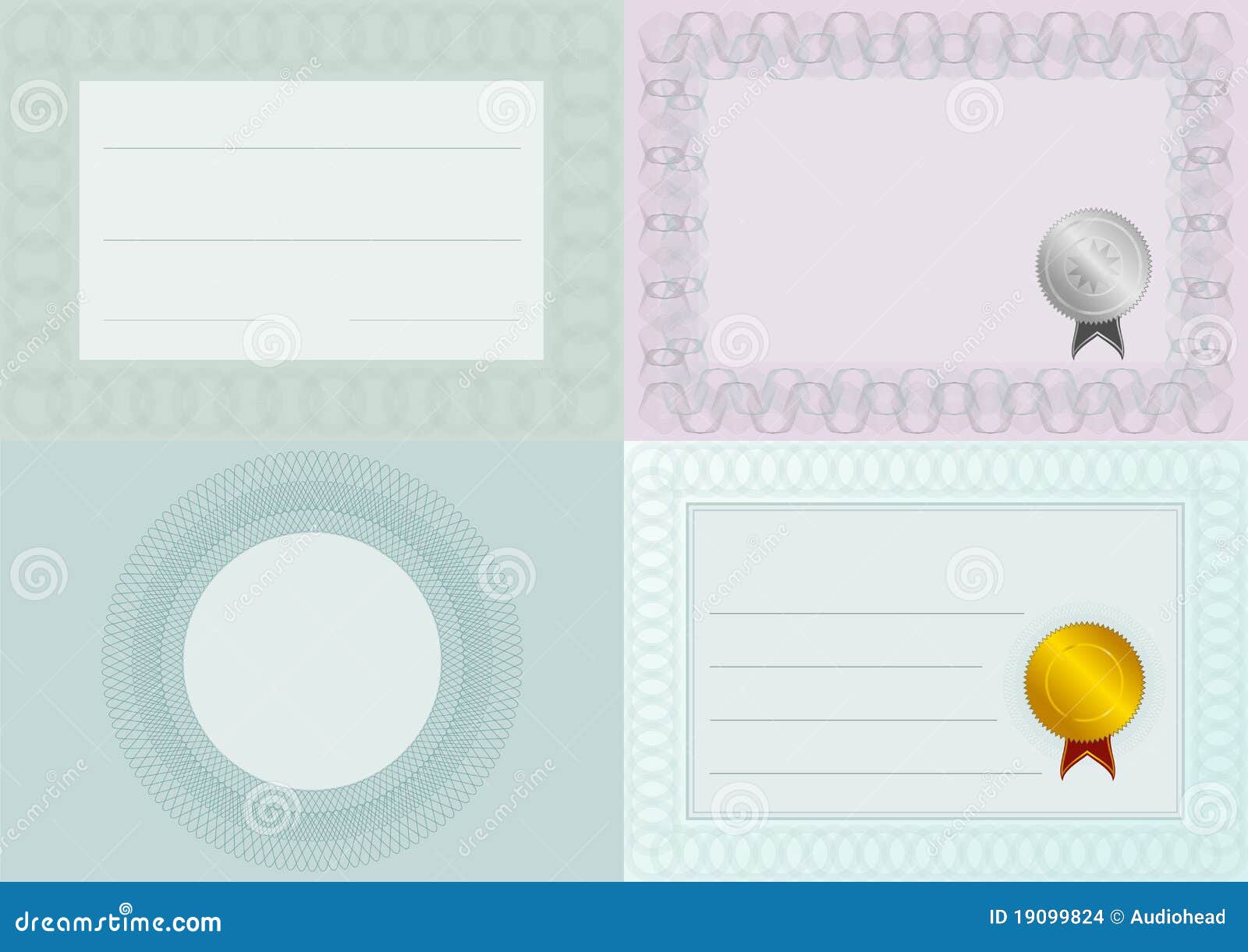 Blank Certificate Backgrounds Stock Vector - Illustration of frame ...