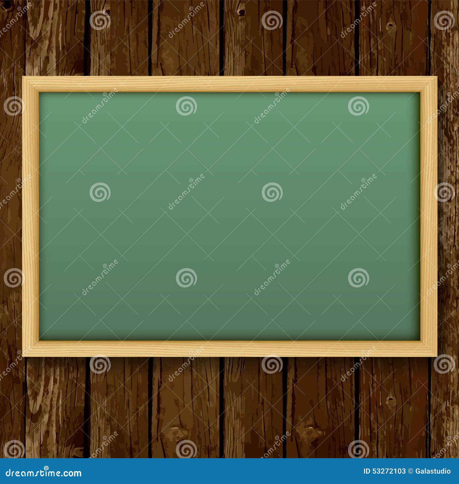 Blank Chalk Green Board in a Wood Frame for Write and Teach on W Stock ...