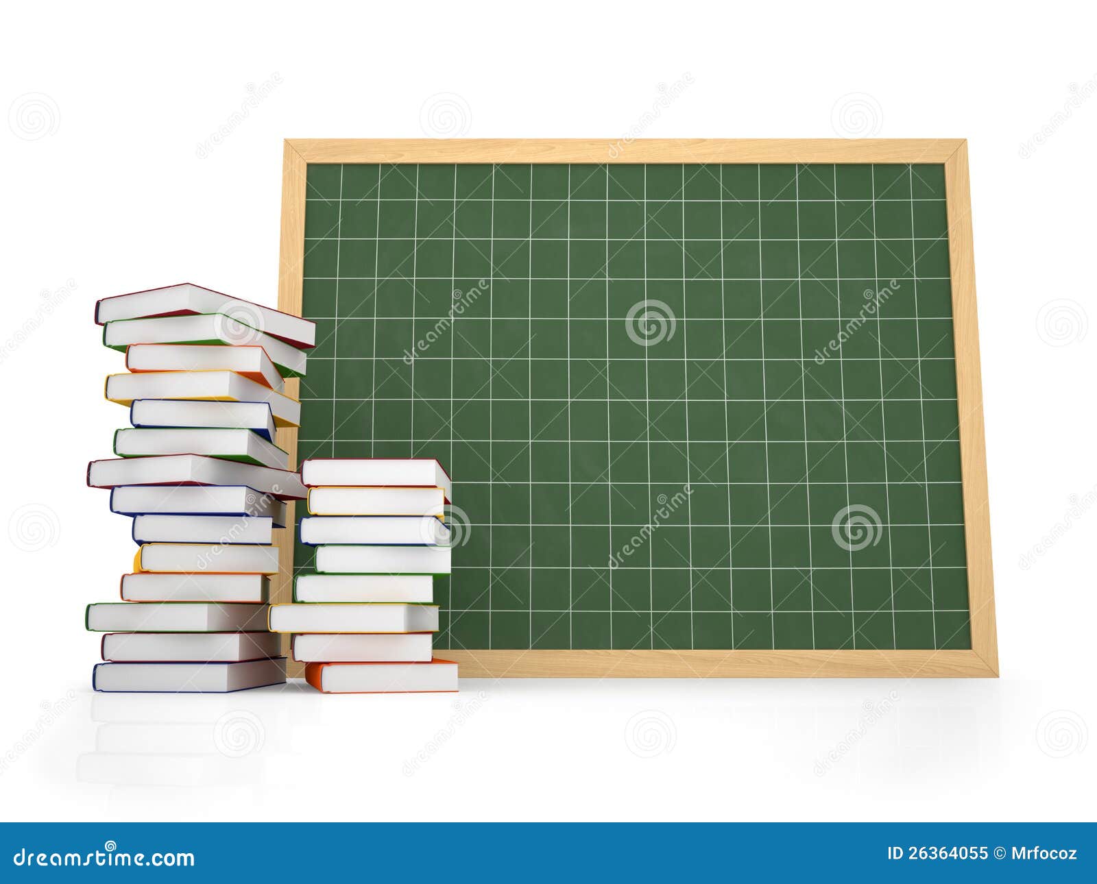 Blank chalkboard with book stock illustration. Illustration of frame ...